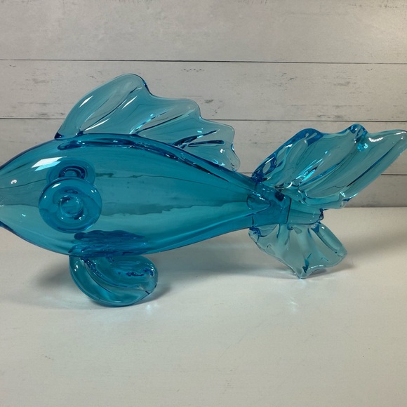 Vintage | Accents | Terra Studios Signed Carter Glass Fish Blue W ...